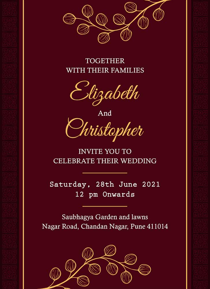 Marriage Invitation Card In English Format - Infoupdate.org
